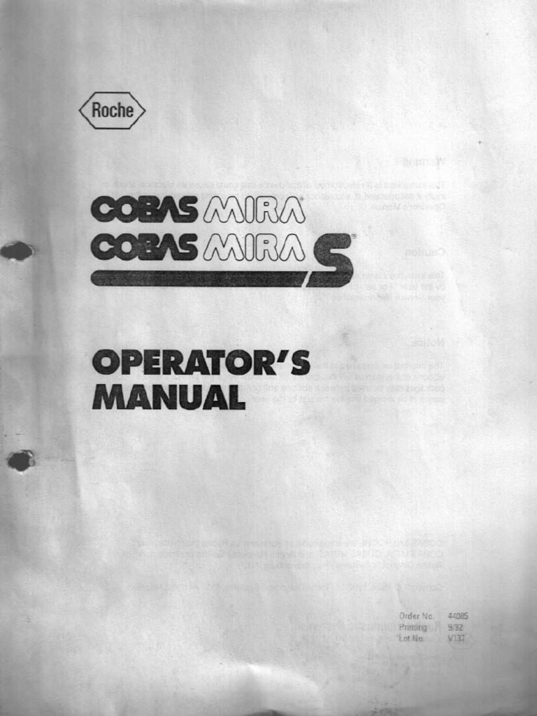 Manual Cobas Mira, Mira S | PDF