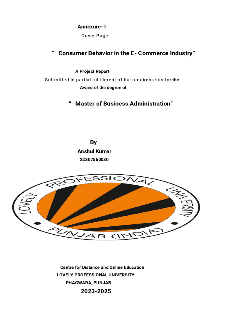 Consumer Behavior Ecommerce Final (2) - Compressed | PDF | Financial Technology | Finance ...