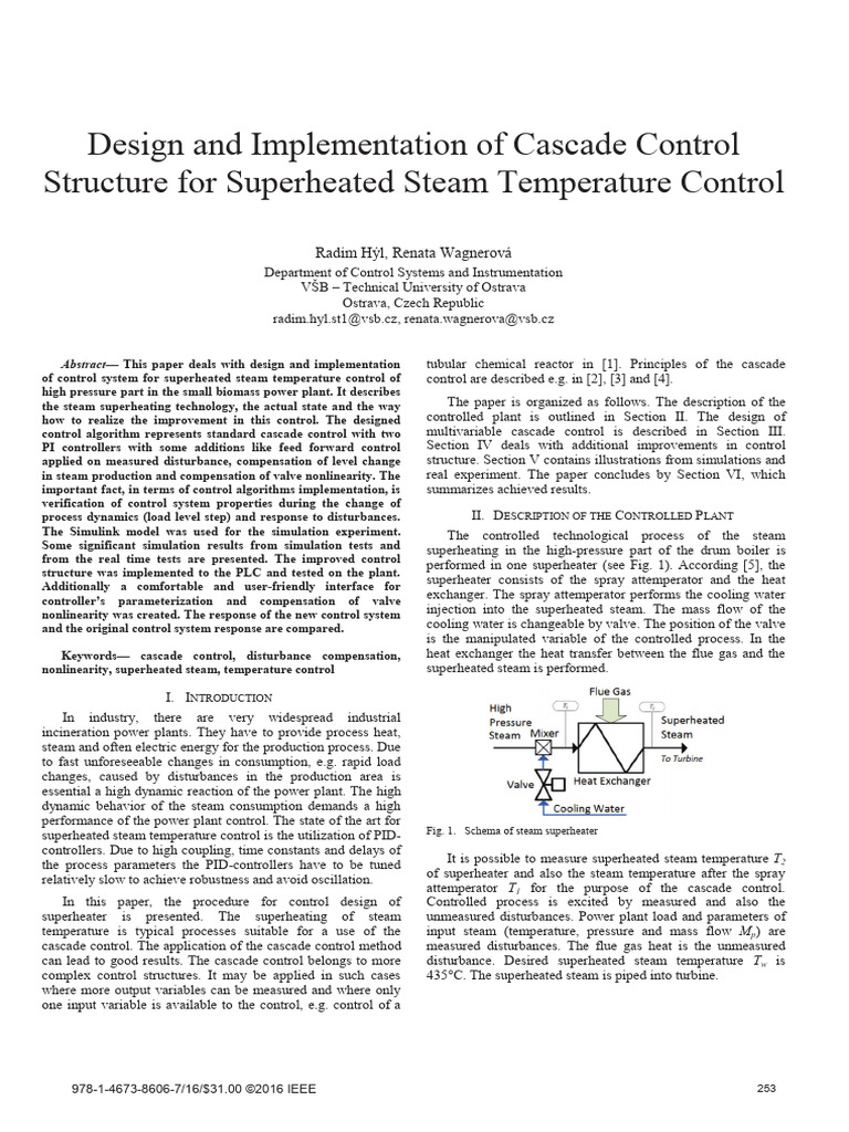 Desain Dan Implementasi Struktur Kontrol Cascade Untuk Kontrol Suhu Uap Superheated | PDF ...