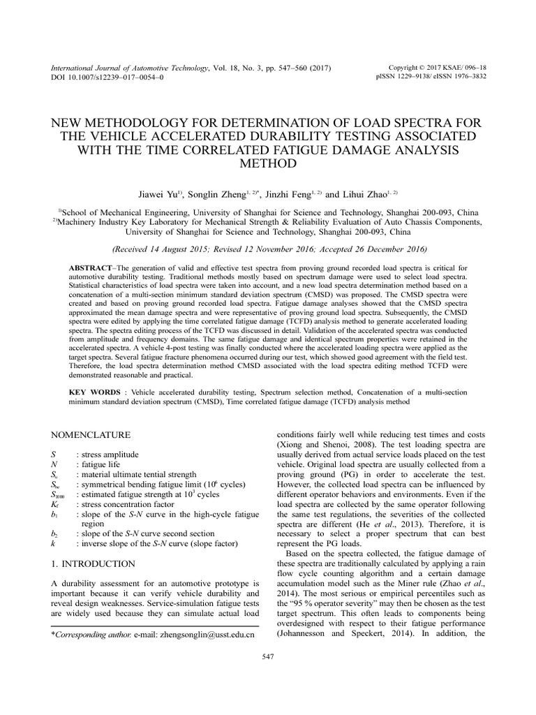 SHM Style Load Spectrum For General Vehicles | PDF | Fatigue (Material ...