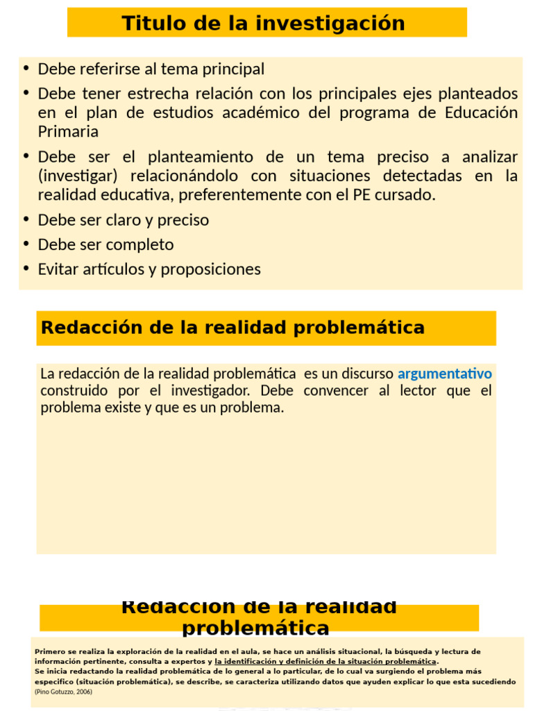 Titulo y Redacción de La Realidad Problematica | PDF | Plan de estudios ...