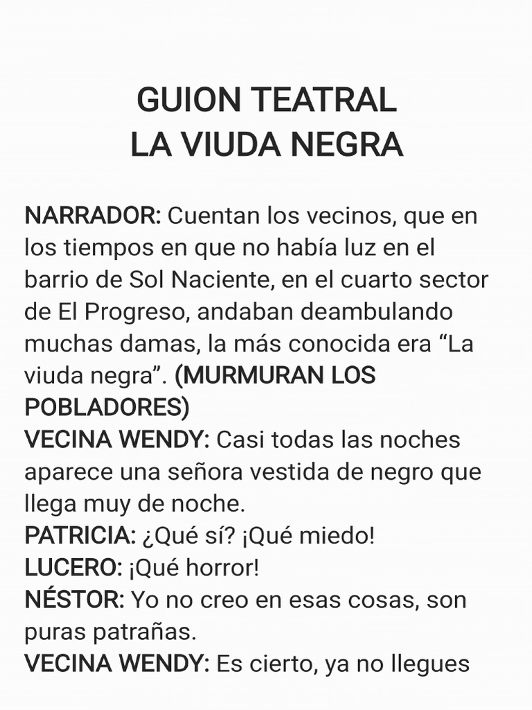 Guion Teatral La Viuda Negra - 250520 - 083626 | PDF
