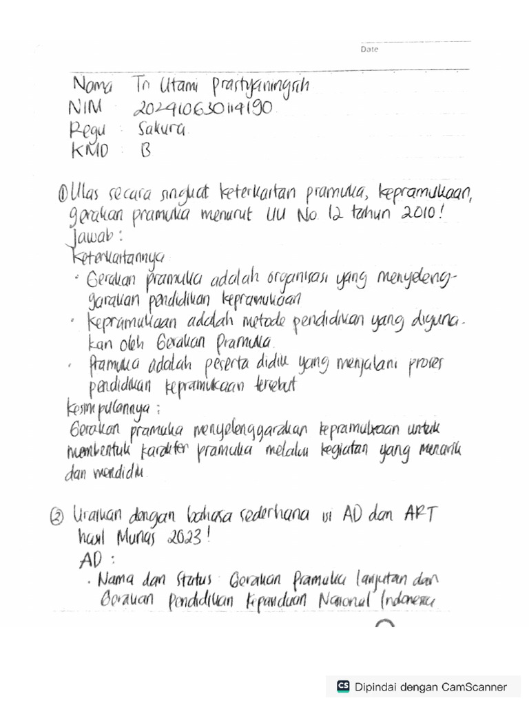 Tri Utami Prastyaningsih - KMD Penggalang B - Sakura | PDF