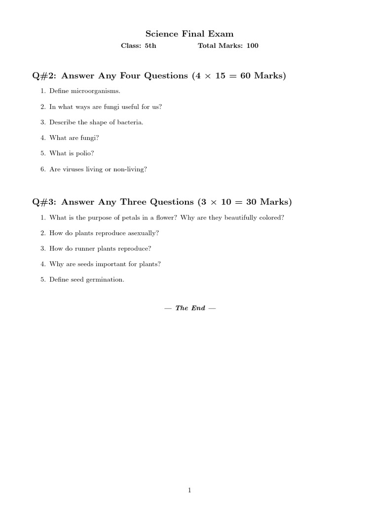 5 Science Paper | PDF