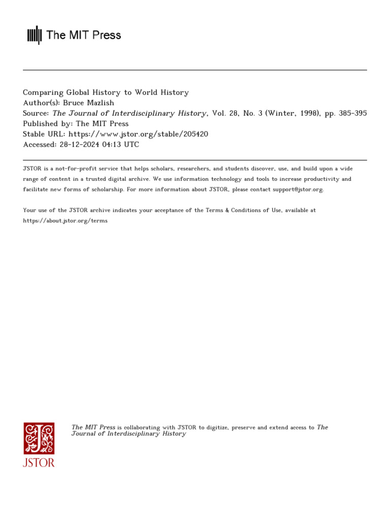 Comparing Global History To World History | PDF | World Systems Theory ...