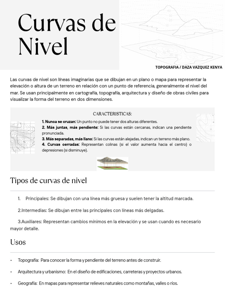 Curvas de Nivel | PDF | Topografía | Ciencias de la Tierra