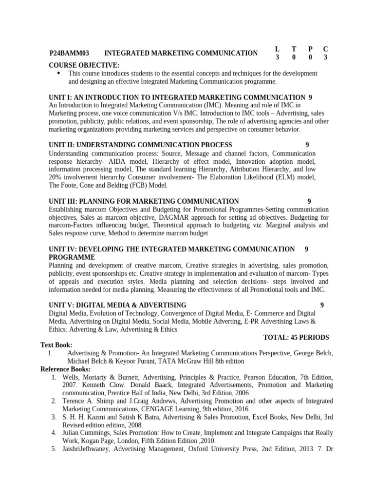 Integrated Marketing Communication | PDF | Marketing Communications ...
