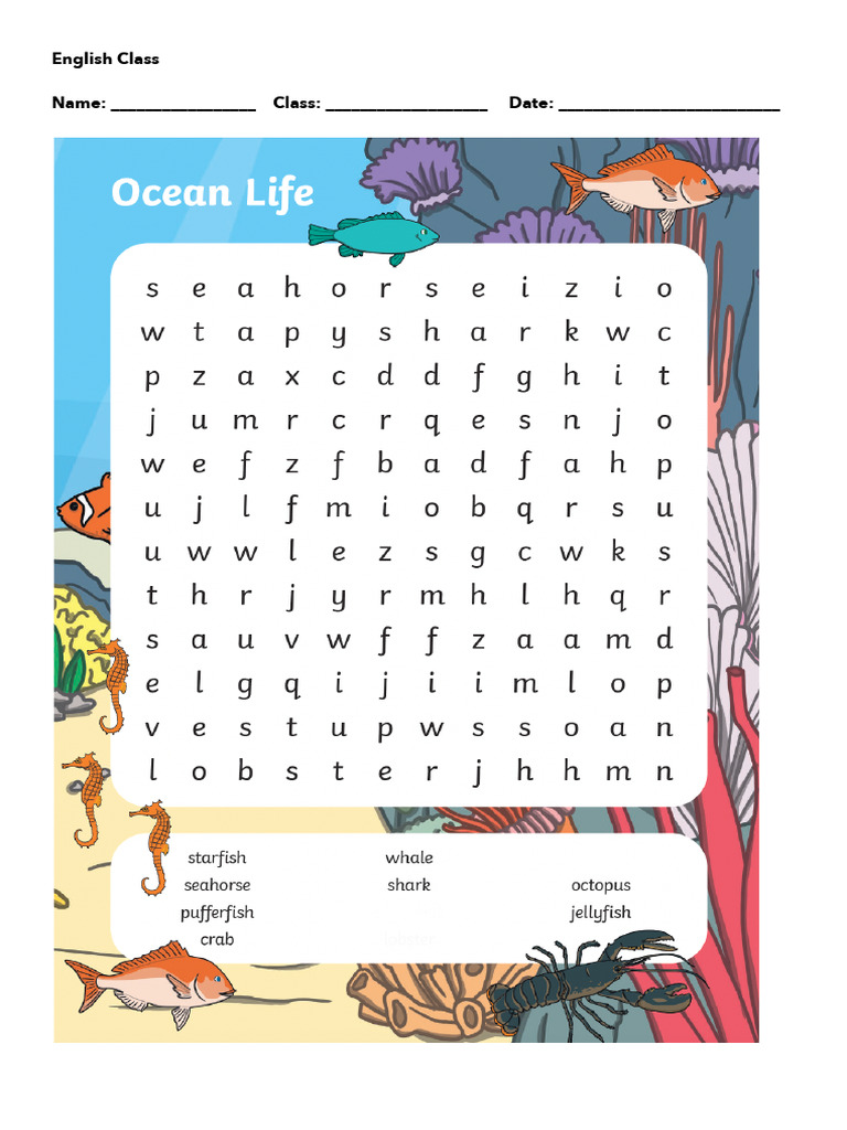 English Class Word Search 4 | PDF