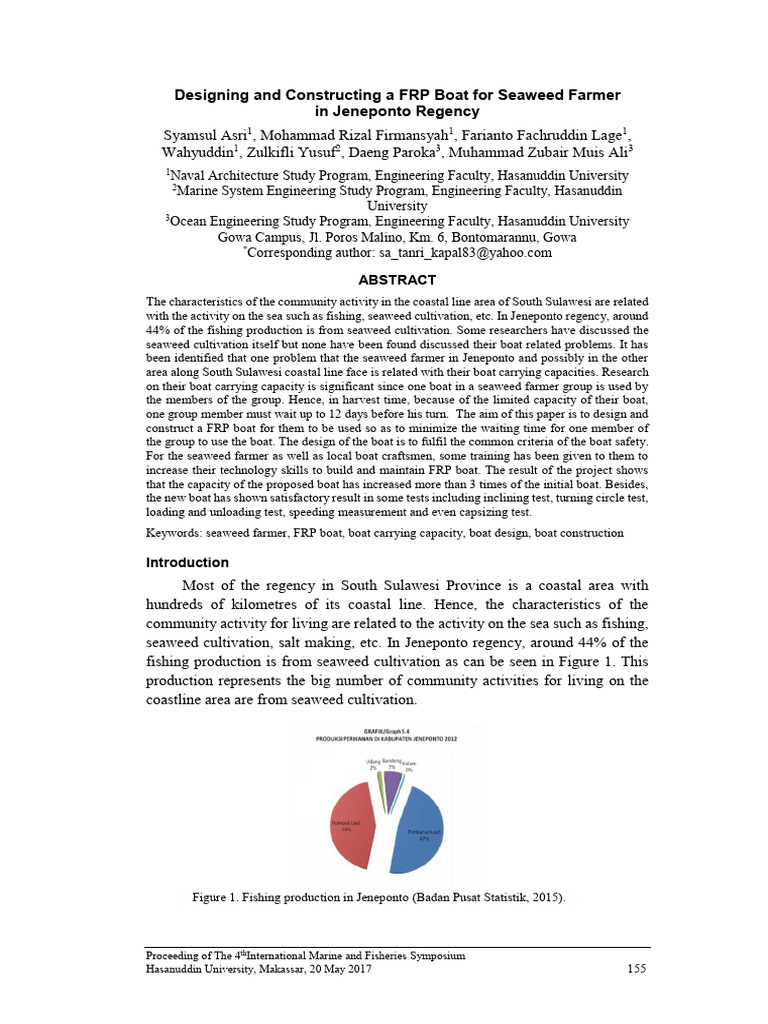 15 - 2017 Designing and Constructing A FRP Boat For A Seweed Farmer in ...
