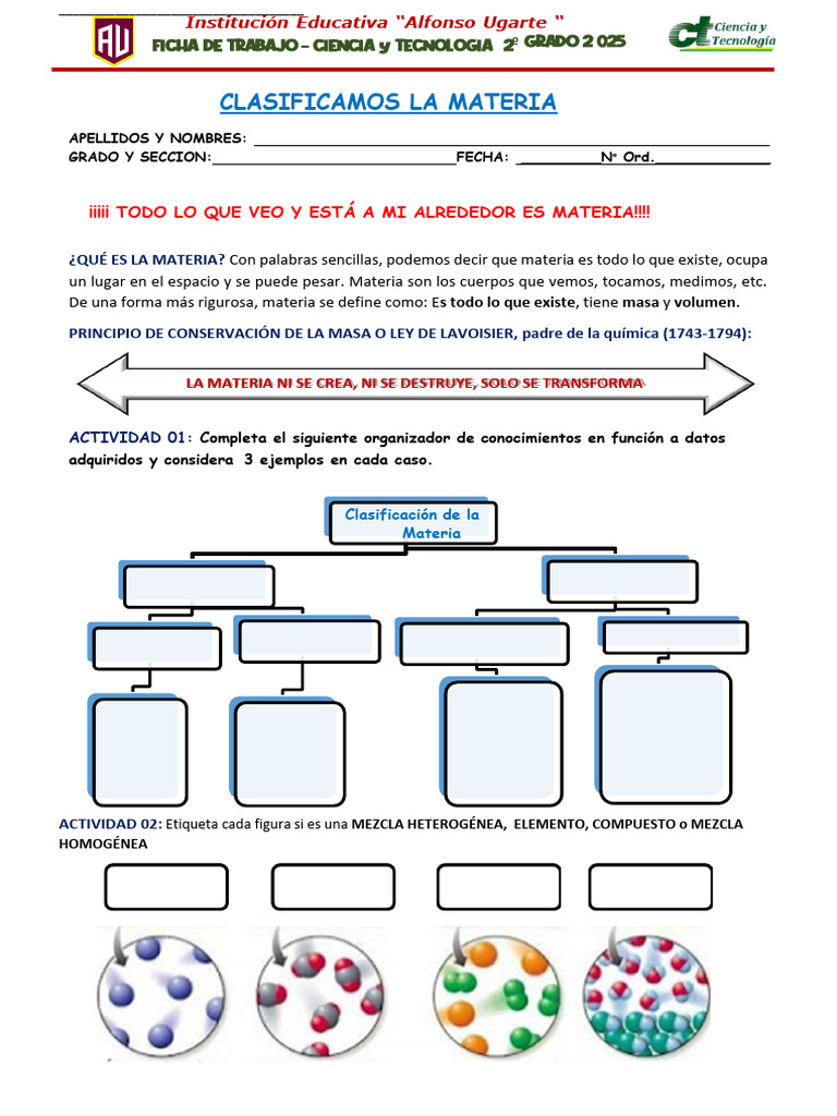 Clasificación de la Materia en Química | PDF | Importar | Mezcla