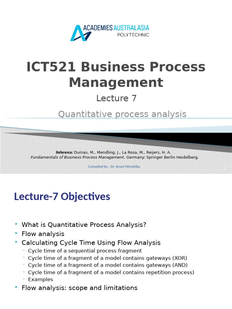 ICT521 - Lecture 7 - Quantitative Process Analysis | PDF | Quantitative Research | Applied ...