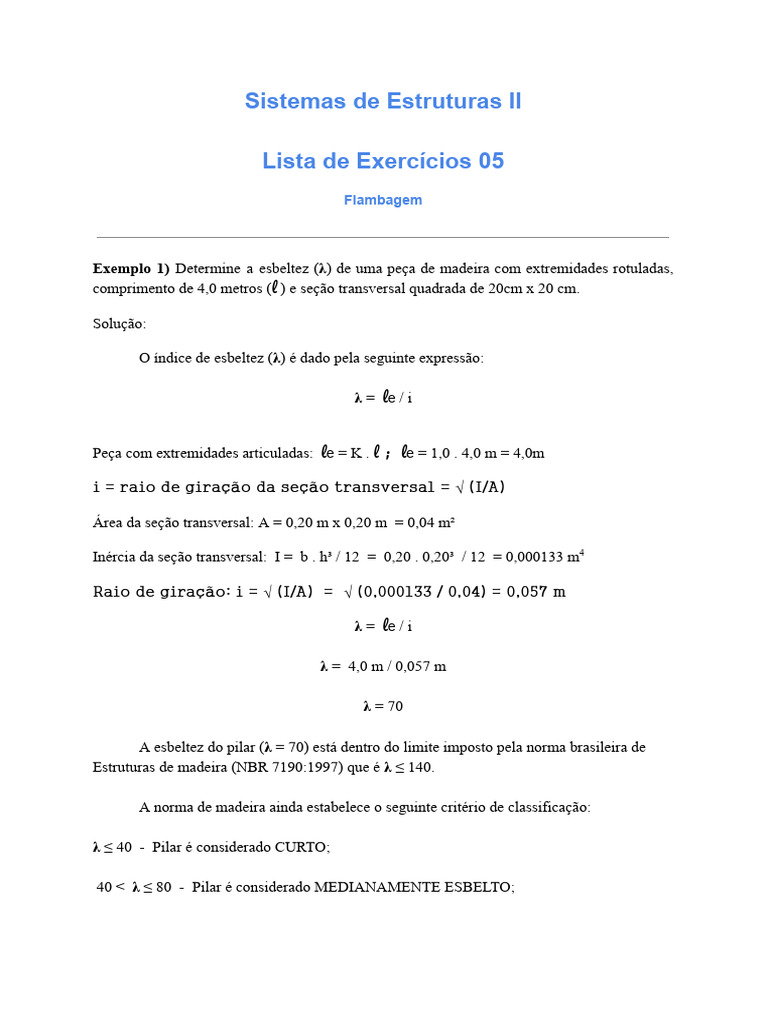 Lista de Exercícios 05 - Sistemas II | PDF