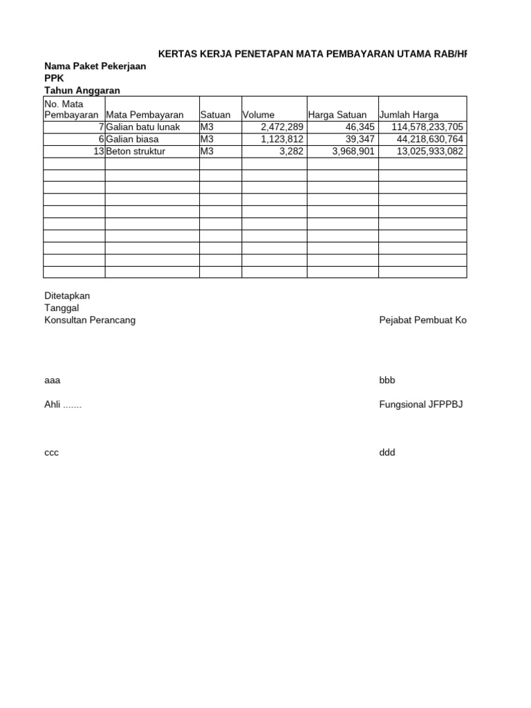 Kertas Kerja AHSP MPU Pekerjaan Konstruksi | PDF