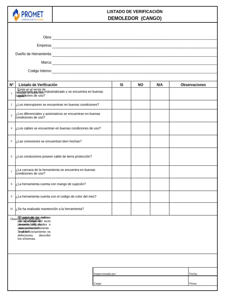 CHECK SST N°010 Check List Cango | PDF