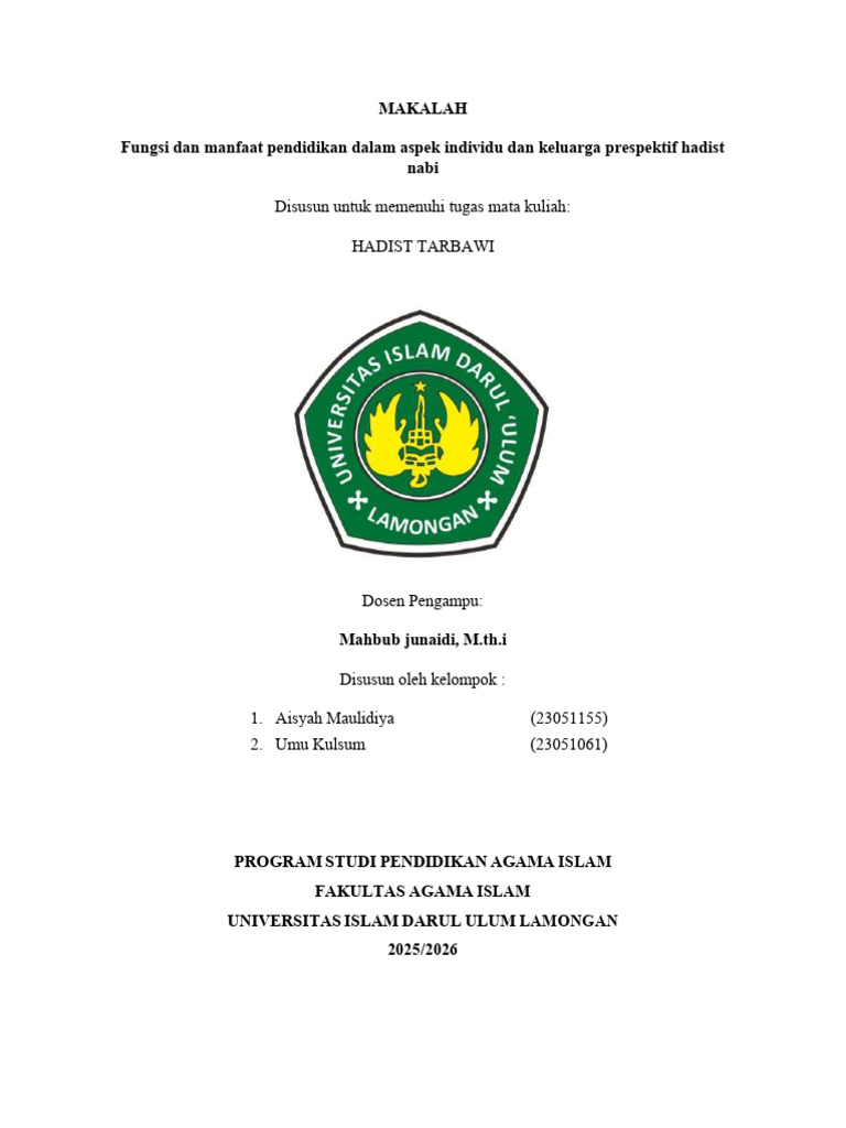 Manfaat Pendidikan dalam Hadist Nabi | PDF