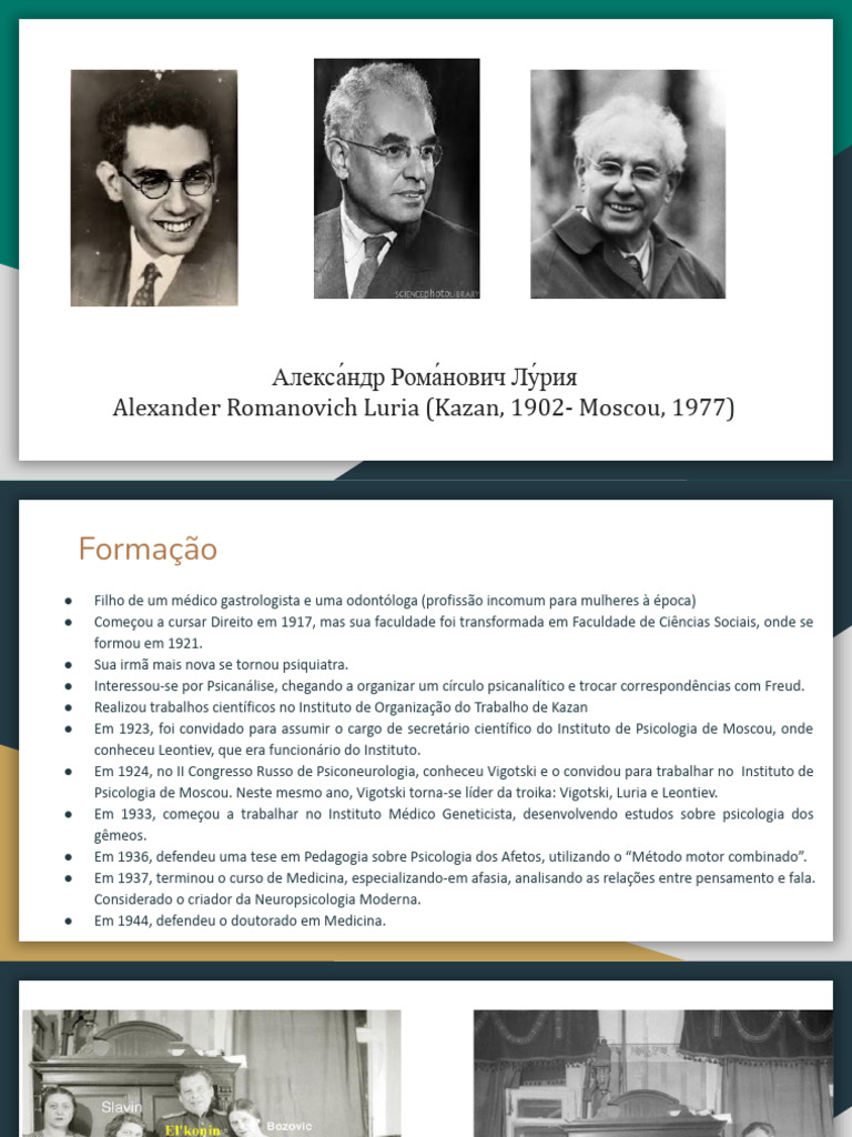 Vida e Contribuições de Alexander Luria | PDF | Psicologia ...