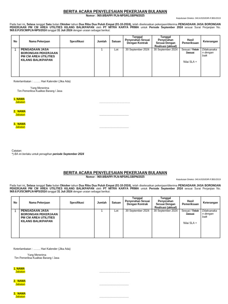 Bapp Kilang Balikpapapan September 2024 | PDF