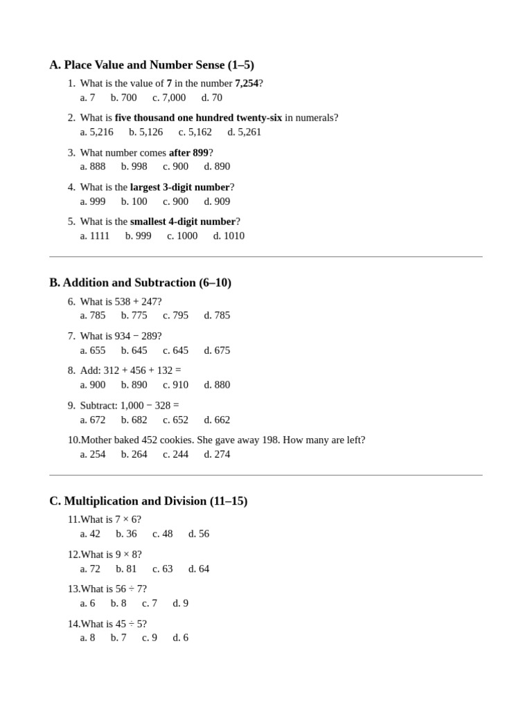 GR3 Math | PDF | Subtraction | Classical Geometry