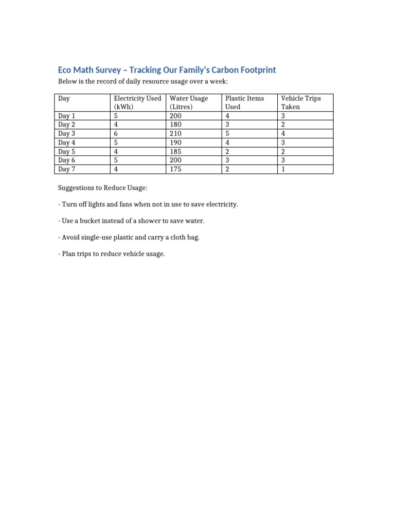 Eco Math Survey | PDF