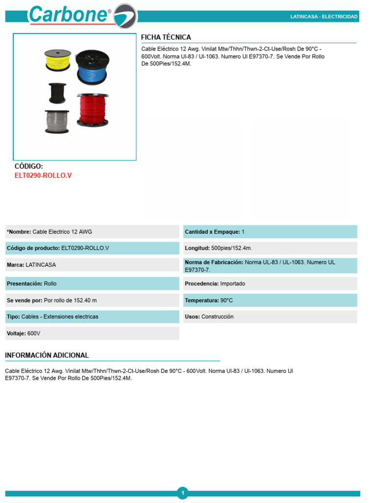 Rollo.v Cable Electrico | PDF