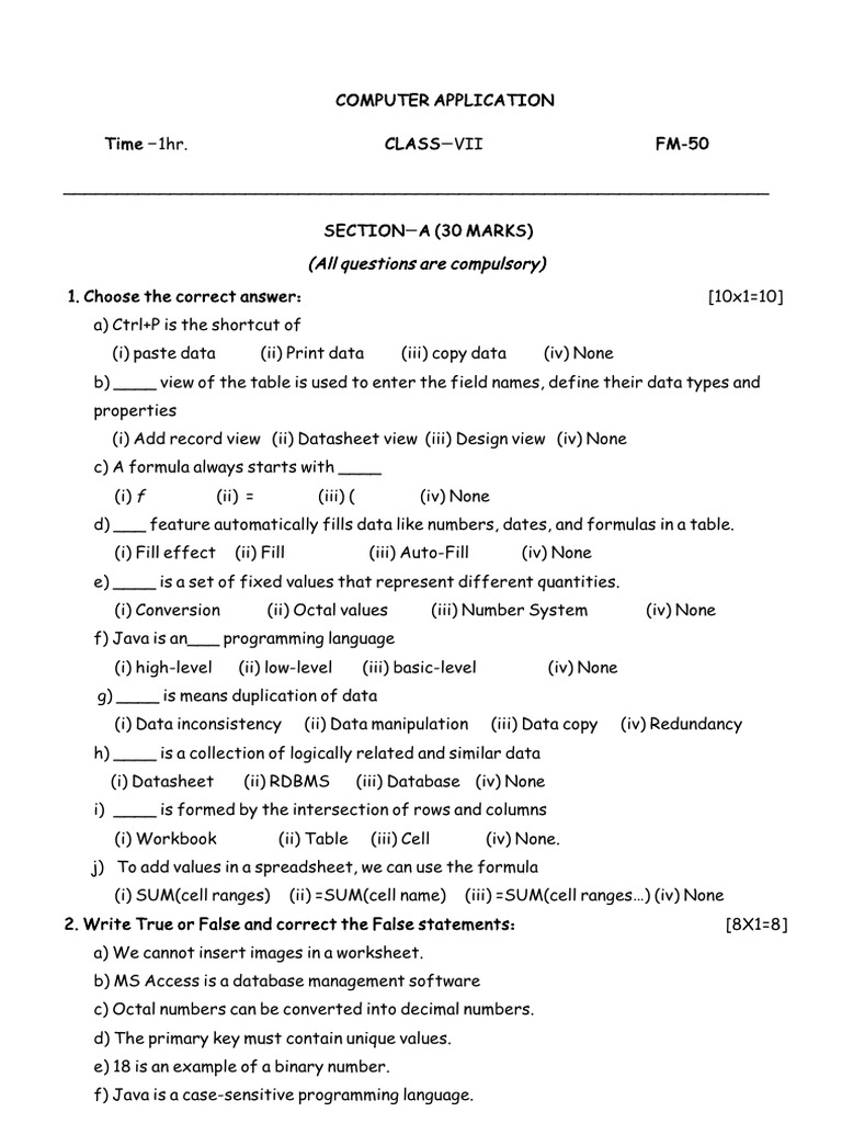 Computer Application VII | PDF | Databases | Information Retrieval