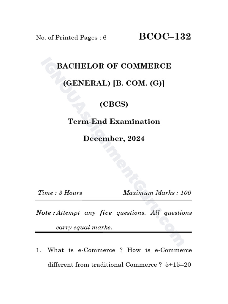 Dec 2024 BCOC-132 | PDF | Economies | Business Economics
