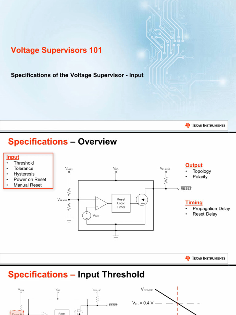 3) Input Specifications of Voltage Supervisor | PDF