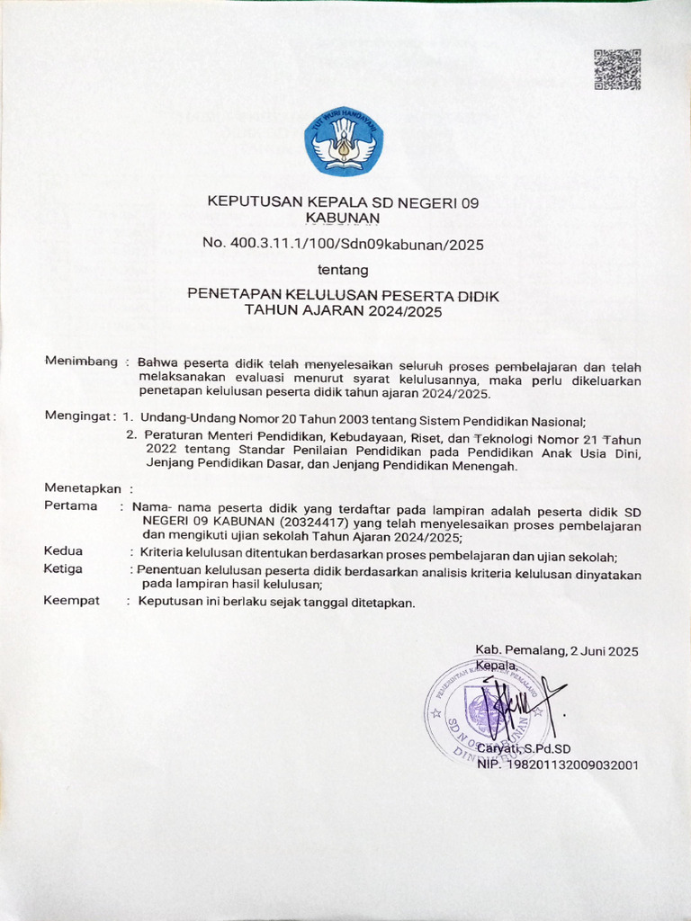 Penetapan Kelulusan | PDF