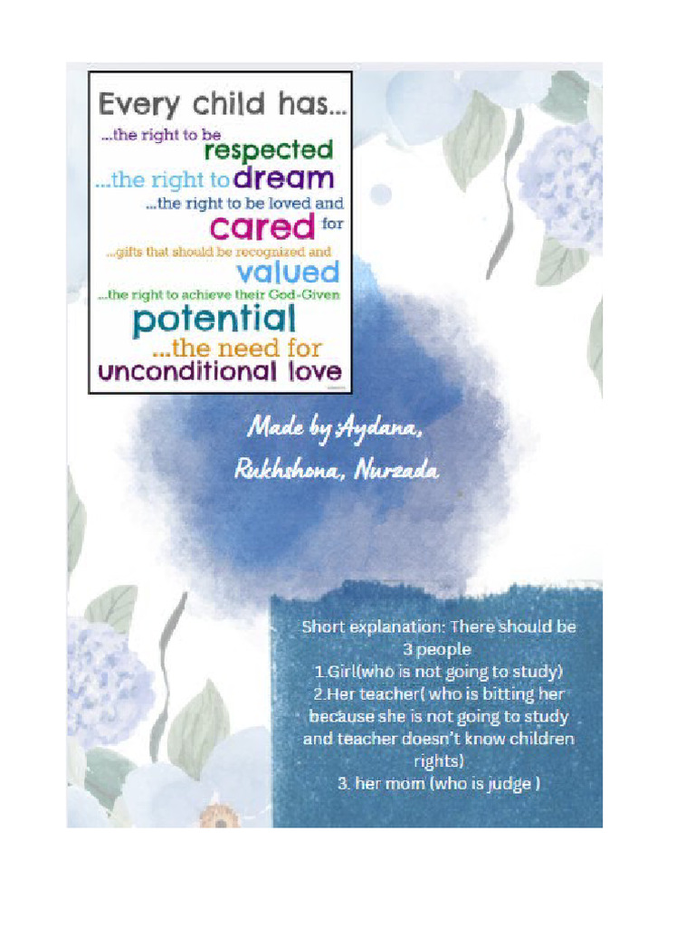 Good Scenario Made by 3 Girls | PDF