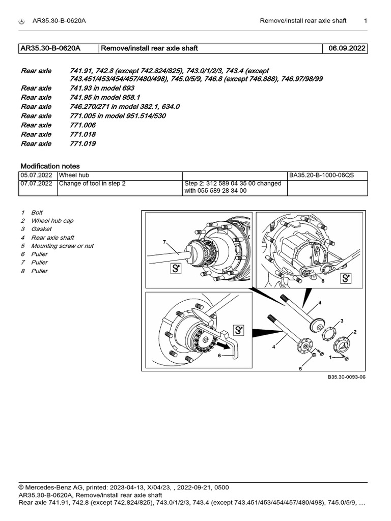 Remove Rear Axle Shaft Guide | PDF | Axle | Vehicle Parts