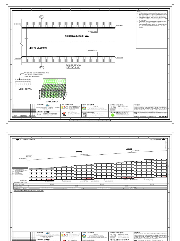 Gabion Elevation Drawing | PDF | Road Infrastructure | Road