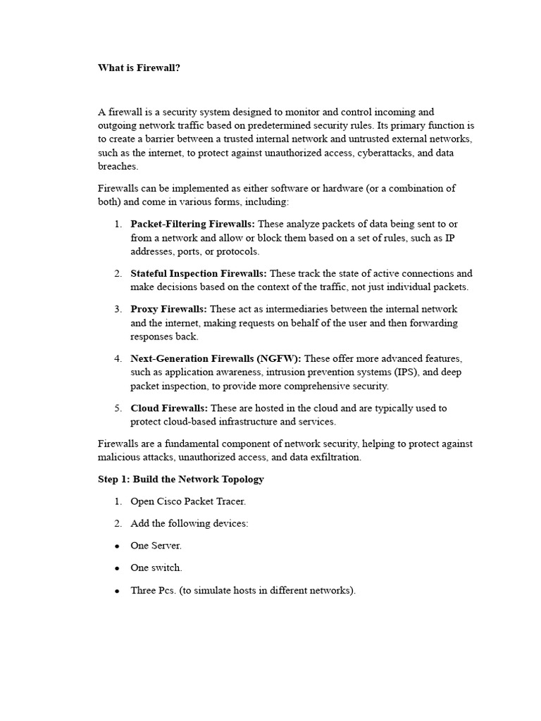Lab Instruction Firewall | PDF | Firewall (Computing) | Computer Network