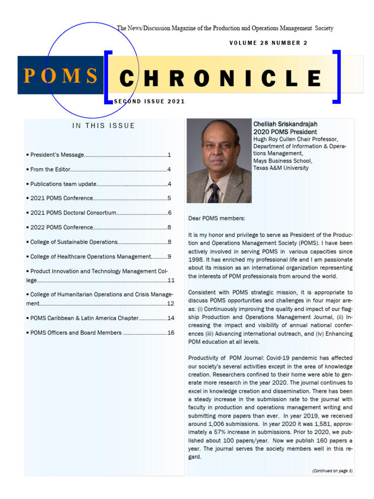 POMS Chronicle Vol 28 No 2revised | PDF