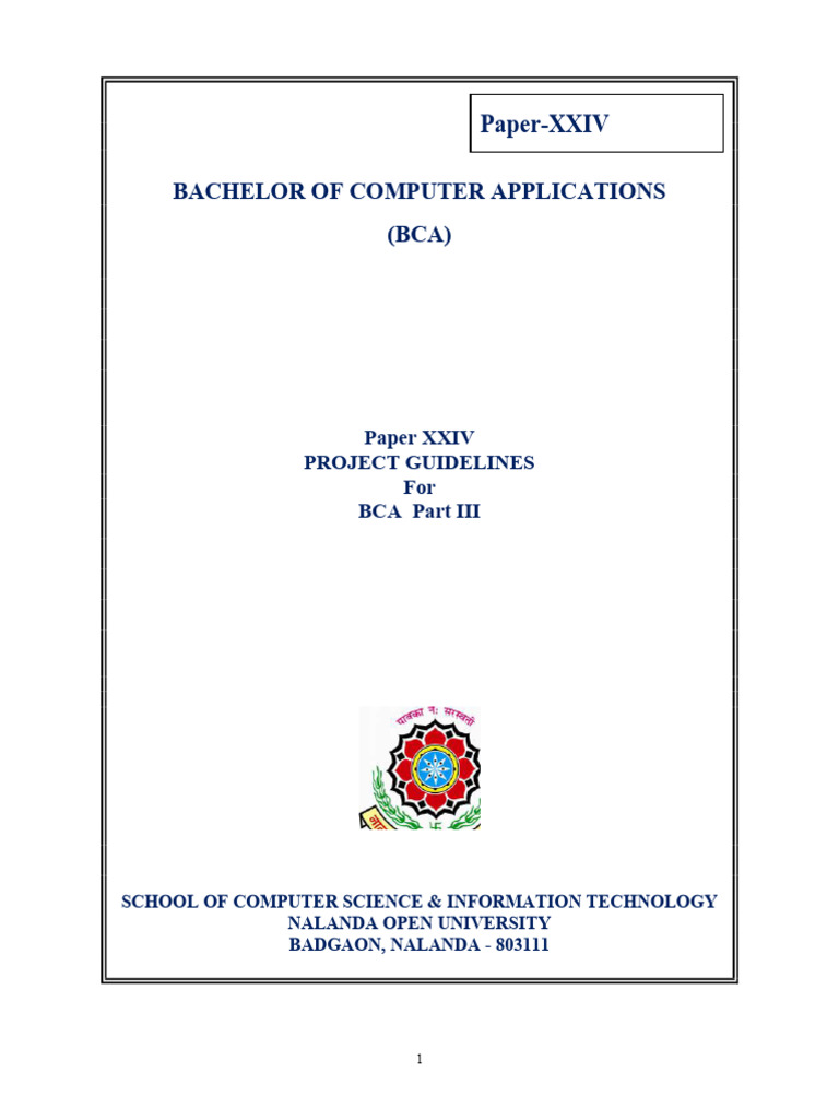 BCA Project Guidelines and Proposal Form | PDF | Unit Testing ...