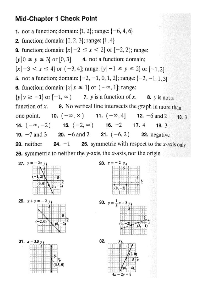 Mid-Chapter Check Point Key | PDF