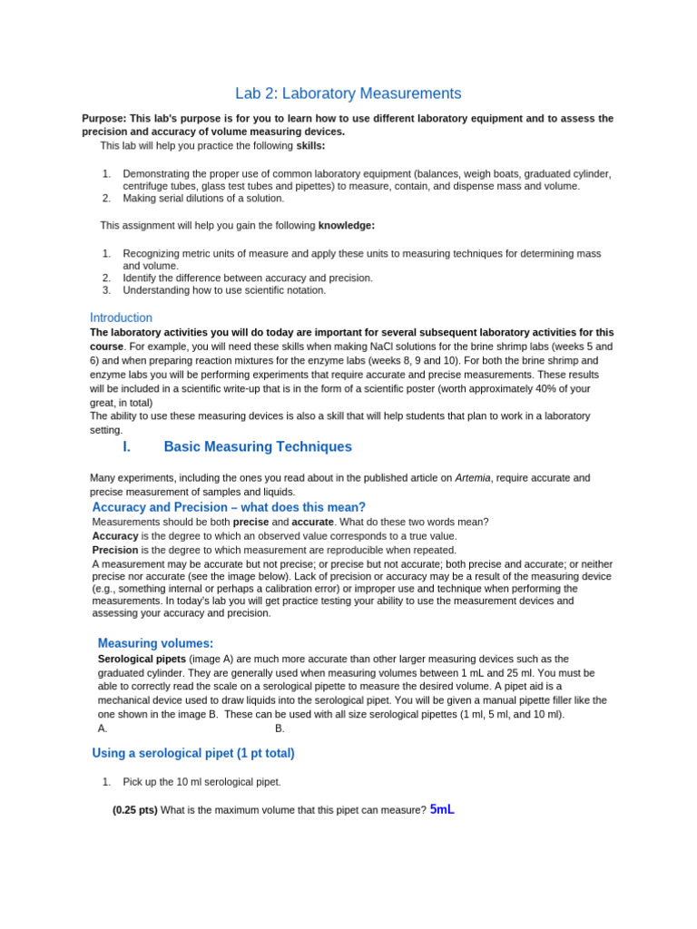 Lab 2 - Laboratory Measurementsss | PDF | Significant Figures | Concentration