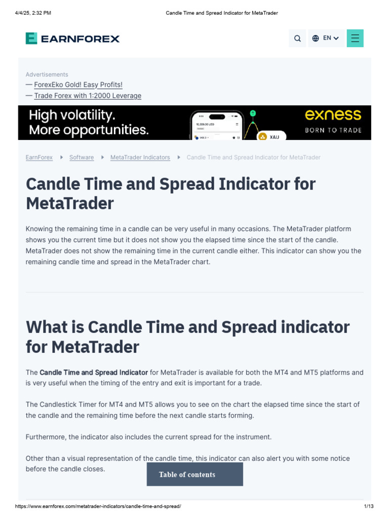Candle Time & Spread Indicator Guide | PDF | Foreign Exchange Market ...