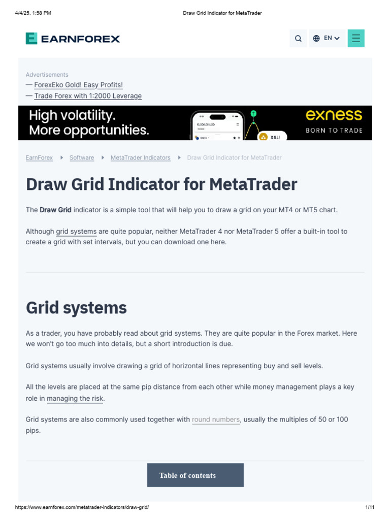 Draw Grid Indicator For MetaTrader | PDF | Foreign Exchange Market | Financial Markets
