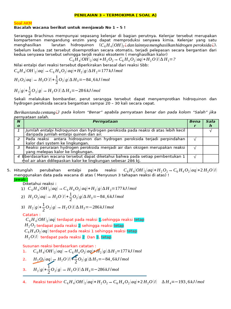 Asesmen 2 Termokimia | PDF