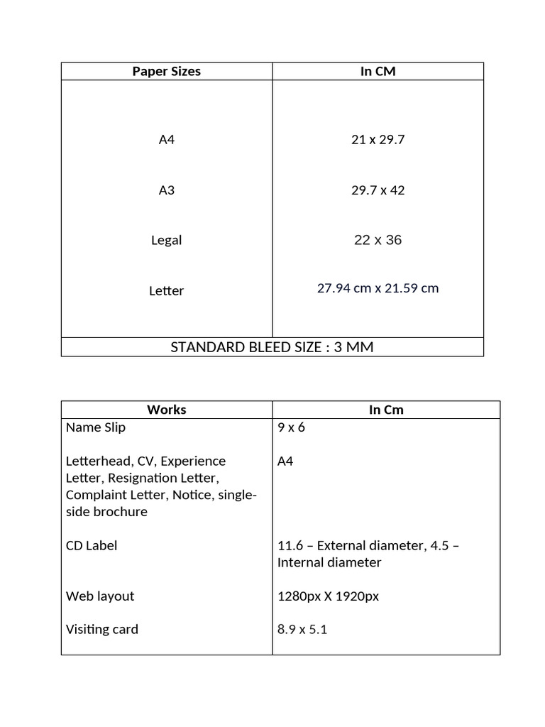 Paper Sizes | PDF