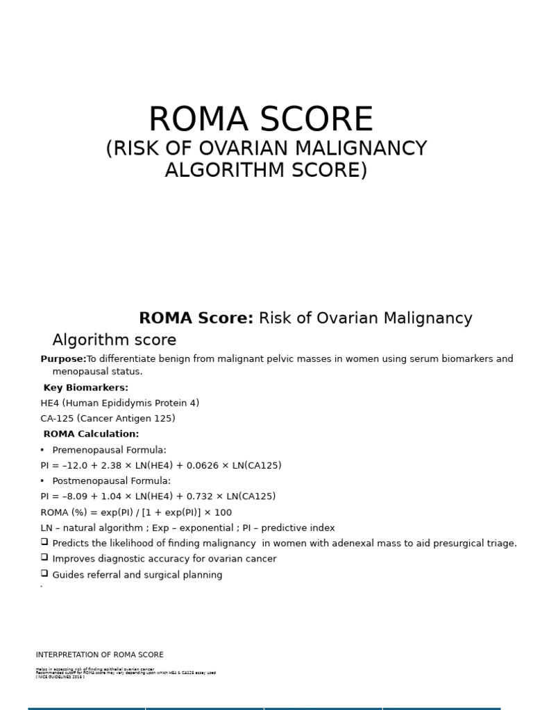 Roma Score | PDF