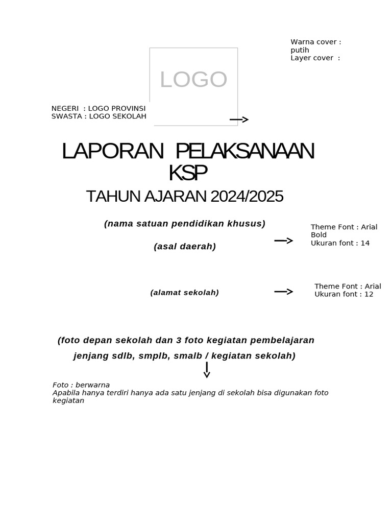 Contoh Laporan Keterlaksanaan KSP 20242025 | PDF