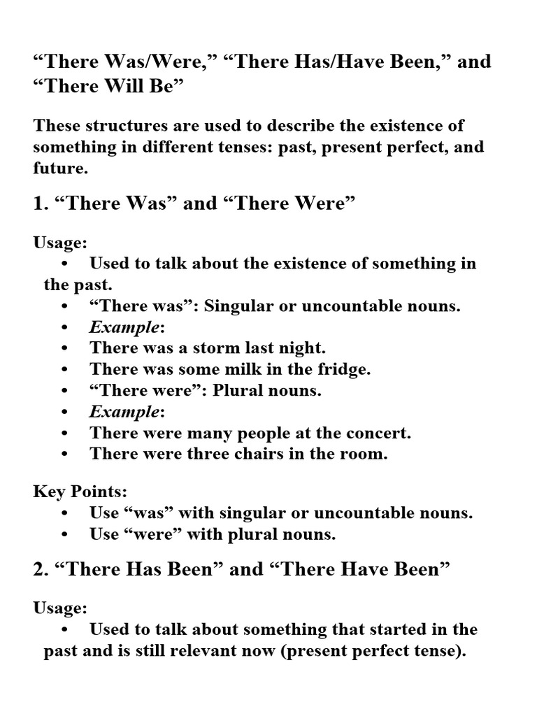 Tenses of Existence: Usage Guide | PDF | Plural | Grammatical Number