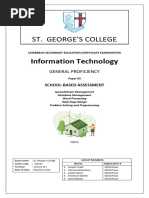 CSEC-INFORMATION-TECHNOLOGY-SBA-2025 - New | PDF | Worksheet | Algorithms