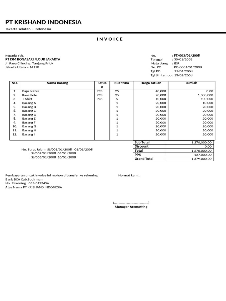 Contoh Invoice | PDF