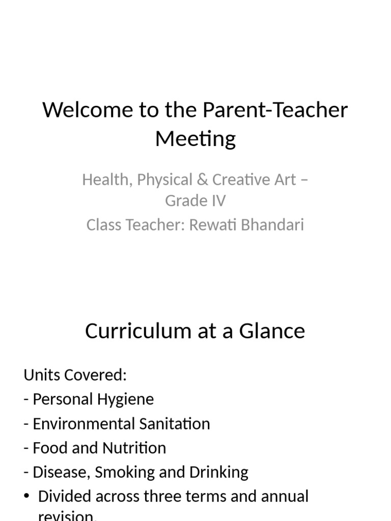Grade IV Health Education Presentation | PDF