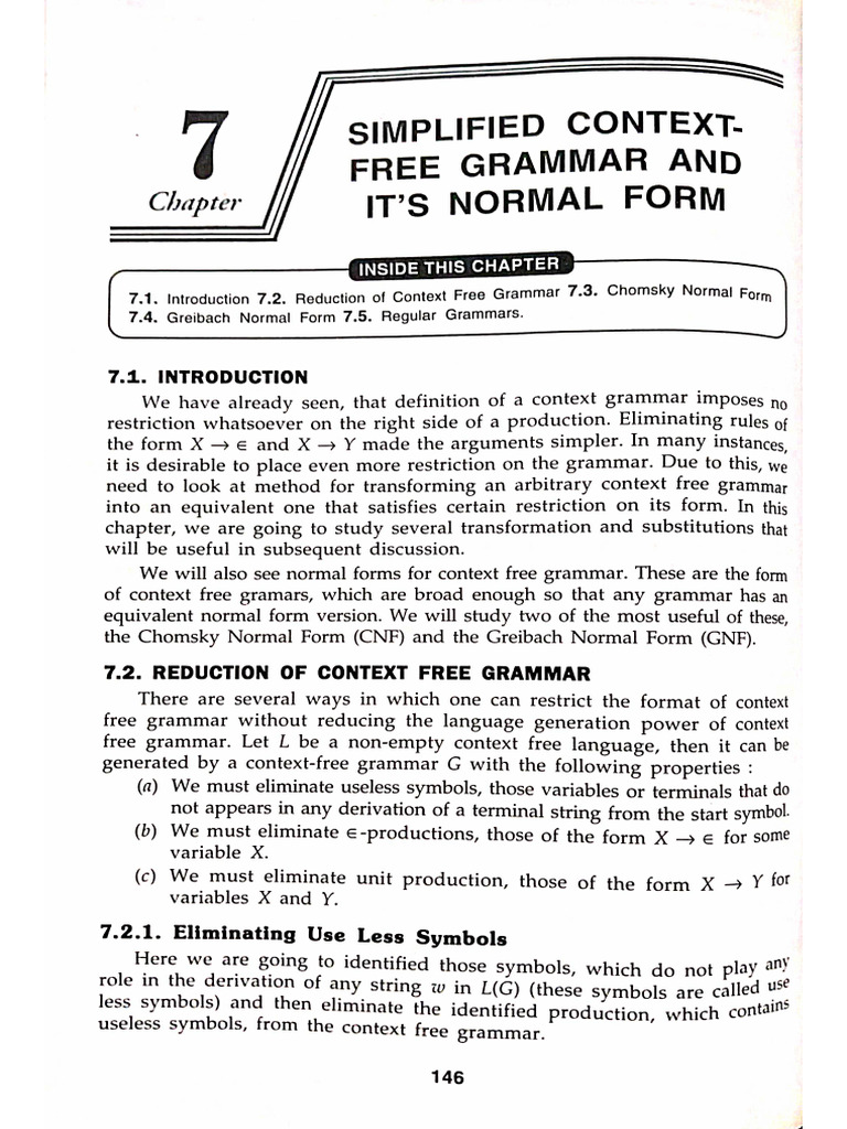 Simplified CFG & its Normal Form | PDF
