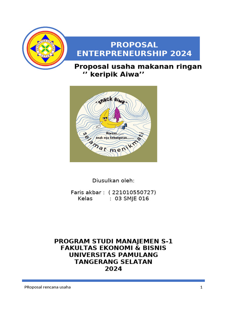 Enterpreneur Proposal Faris-1 | PDF
