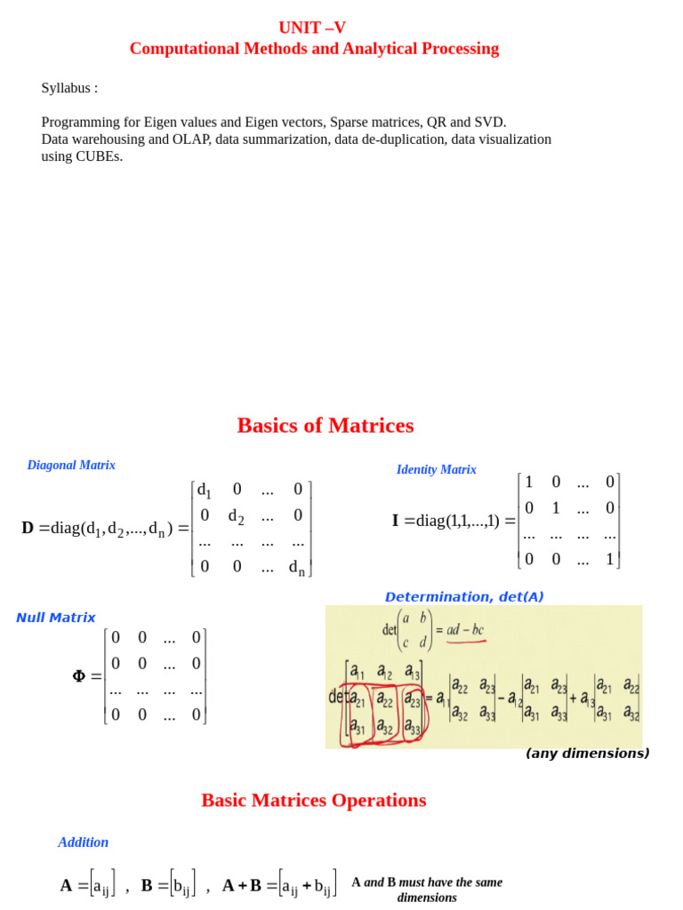 Data Science - UNIT - 5 | PDF | Eigenvalues And Eigenvectors | Matrix (Mathematics)