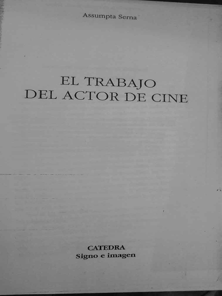 Assumpta Serna - El Trabajo Del Actor de Cine | PDF